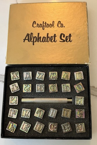 Vintage Craftool Co. 1/2" Leather Alphabet Stamp Tool Set in Original ...