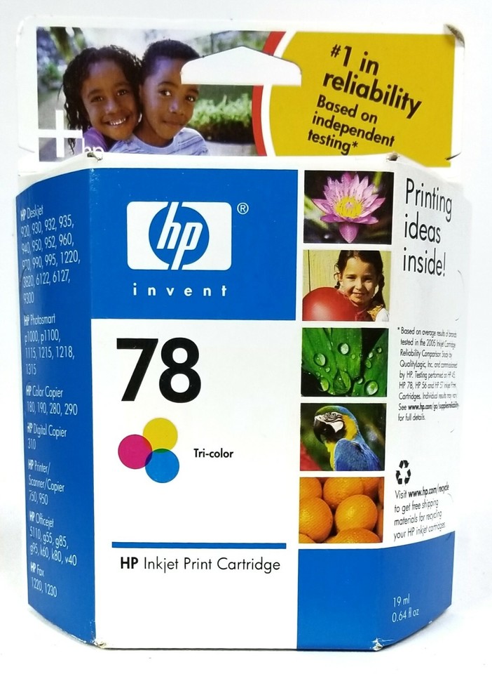 HP 78 Tri-Color Ink Cartridge C6578DN New Genuine Sealed Box Exp 05/ ...
