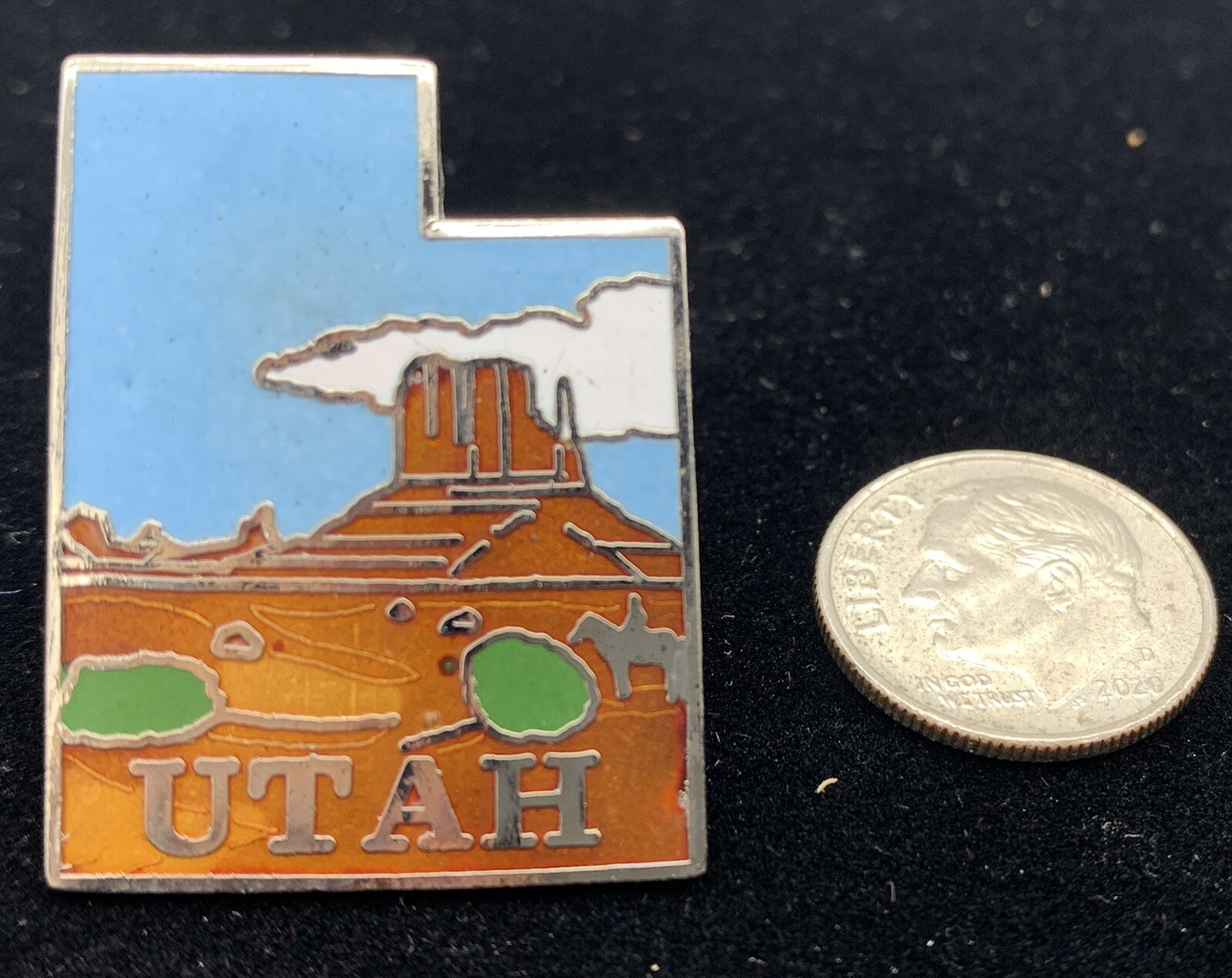 Vintage - MapCo Utah State Map Enamel Lapel Souvenir Pin 80’s. | eBay