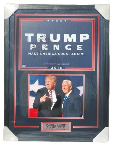 President DONALD TRUMP & MIKE PENCE Signed Autographed Sign Poster ...