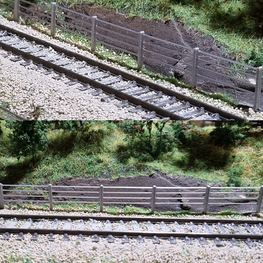 OO gauge Railkit wire and post style fencing x10 model railways 00 1:76 ...