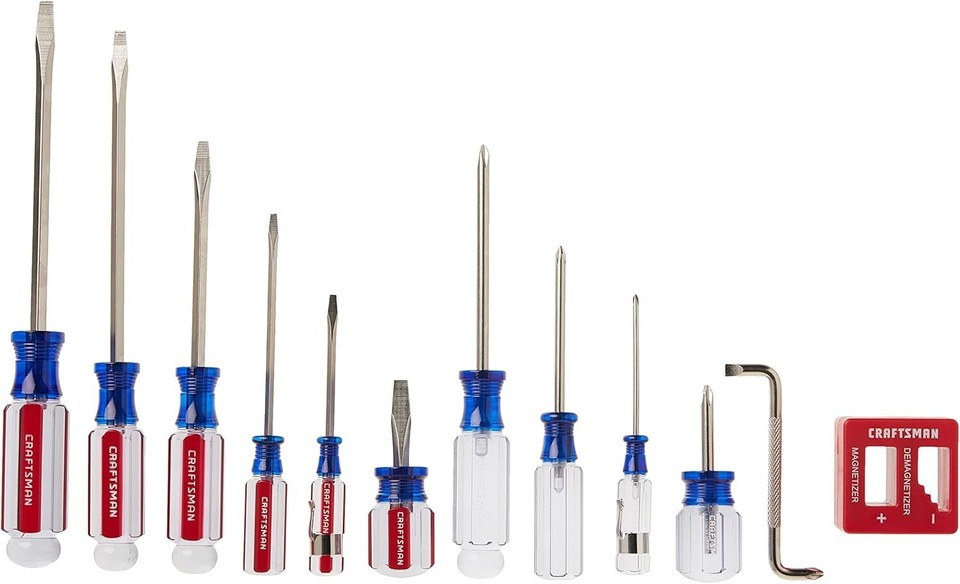 CRAFTSMAN 12 pc Screwdriver Set, phillips slotted magnetizer new ...