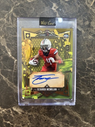 2024 Wild Card 5 Card Draw Tetairoa McMillan PRC Green & Yellow Auto 1/ ...