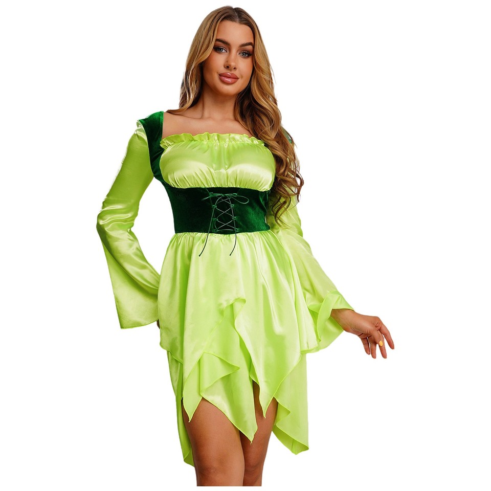 Adult Forest Elf Dress for Women Handkerchief Flowy Dress Irregular Hem ...