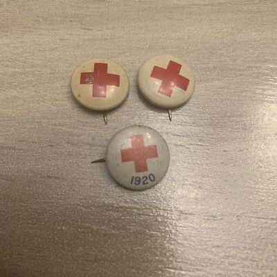 VINTAGE LOT AMERICA RED CROSS LAPEL PIN PINBACK AMERICAN ART WORK ...