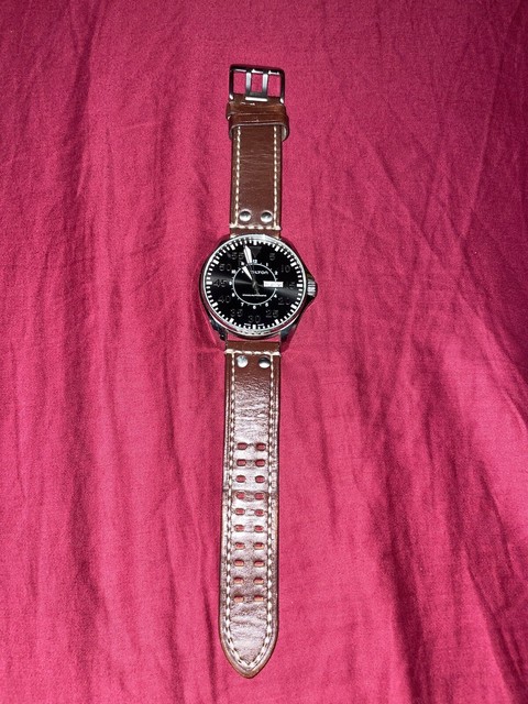 Hamilton Khaki Aviation Men's Black Watch with Brown Strap - H647150 ...