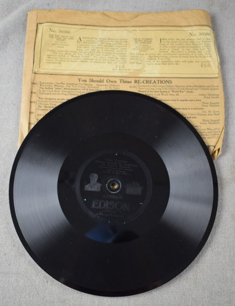 Edison Diamond Disc Record Manuel Romain Will Oakland Tumbledown Shack ...