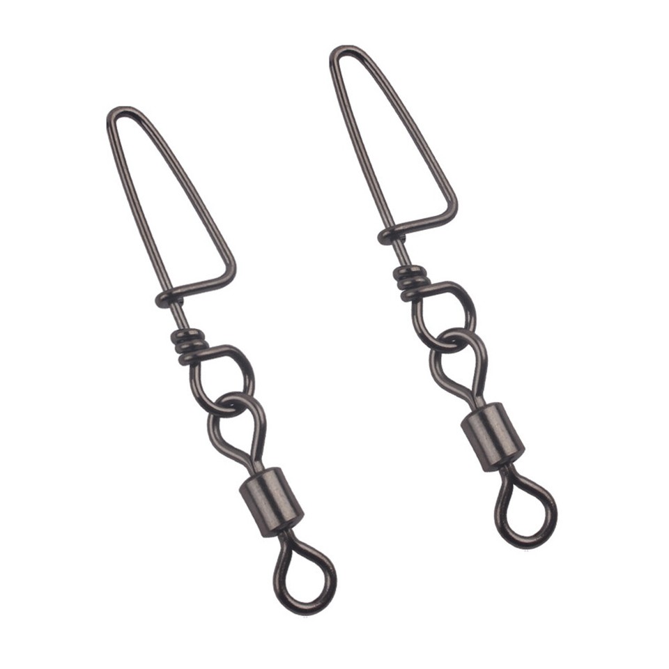20pcs Stainless Steel Fishing Swivel Snap Ball Bearing Fish Connector ...