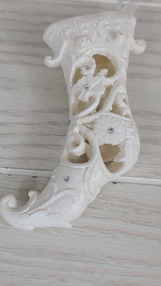White Lace Style Stocking Ornament Christmas Holiday | eBay