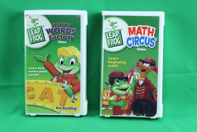 USED KID'S VHS TAPE SET, LEAP FROG, MATH CIRCUS AND WORD FACTORY, AGE 3 ...