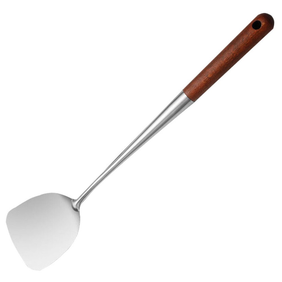 Kitchen Spatula and Ladle Cooking Tool Set 17 Inch Stainless Steel Wok ...