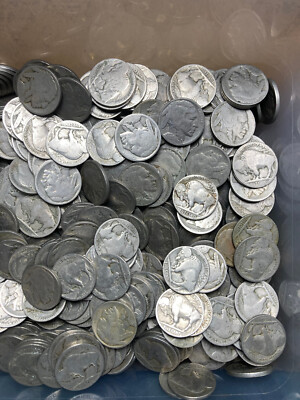 BUFFALO NICKEL LOT (500 COINS), Dateless (no date) "no" acid treated ...