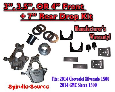 3-4" / 7" Lowering Drop kit FOR 2014 Chevrolet Chevy Silverado / GMC ...