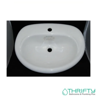 Fowler Bathroom Basins Base Semi Recessed Basin 3 Tapholes 500mm White