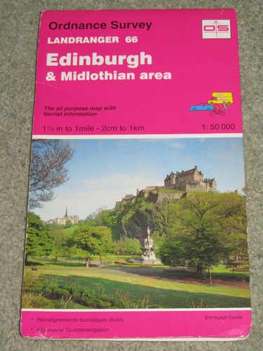 OS Ordnance Survey Landranger Map Sheet 66 Edinburgh & Midlothian area ...