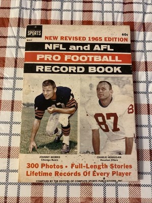 1965 NFL AND AFL PRO FOOTBALL RECORD BOOK Paperback Good Cond Morris ...