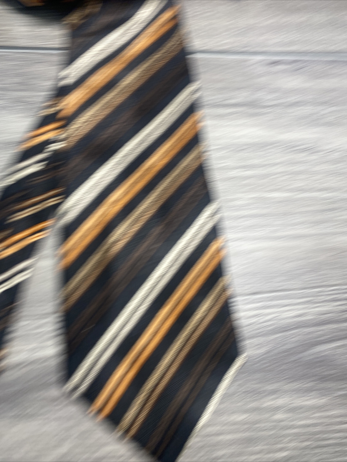 Vintage George Men's Tie Black Brown Orange Striped Pattern 100% Silk ...