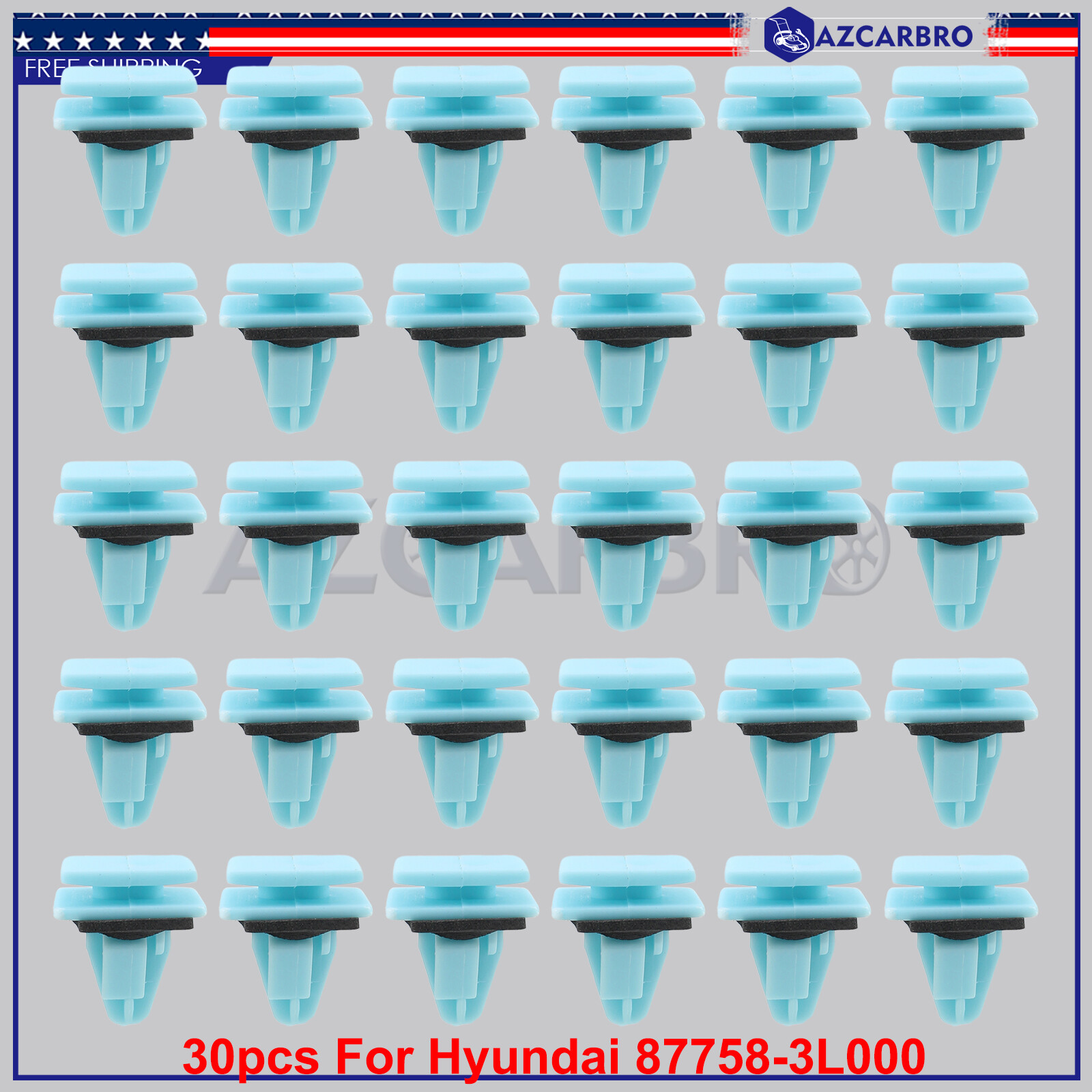30 Pcs Blue Nylon Rocker Panel Molding Clips Sealer For Hyundai Kia ...