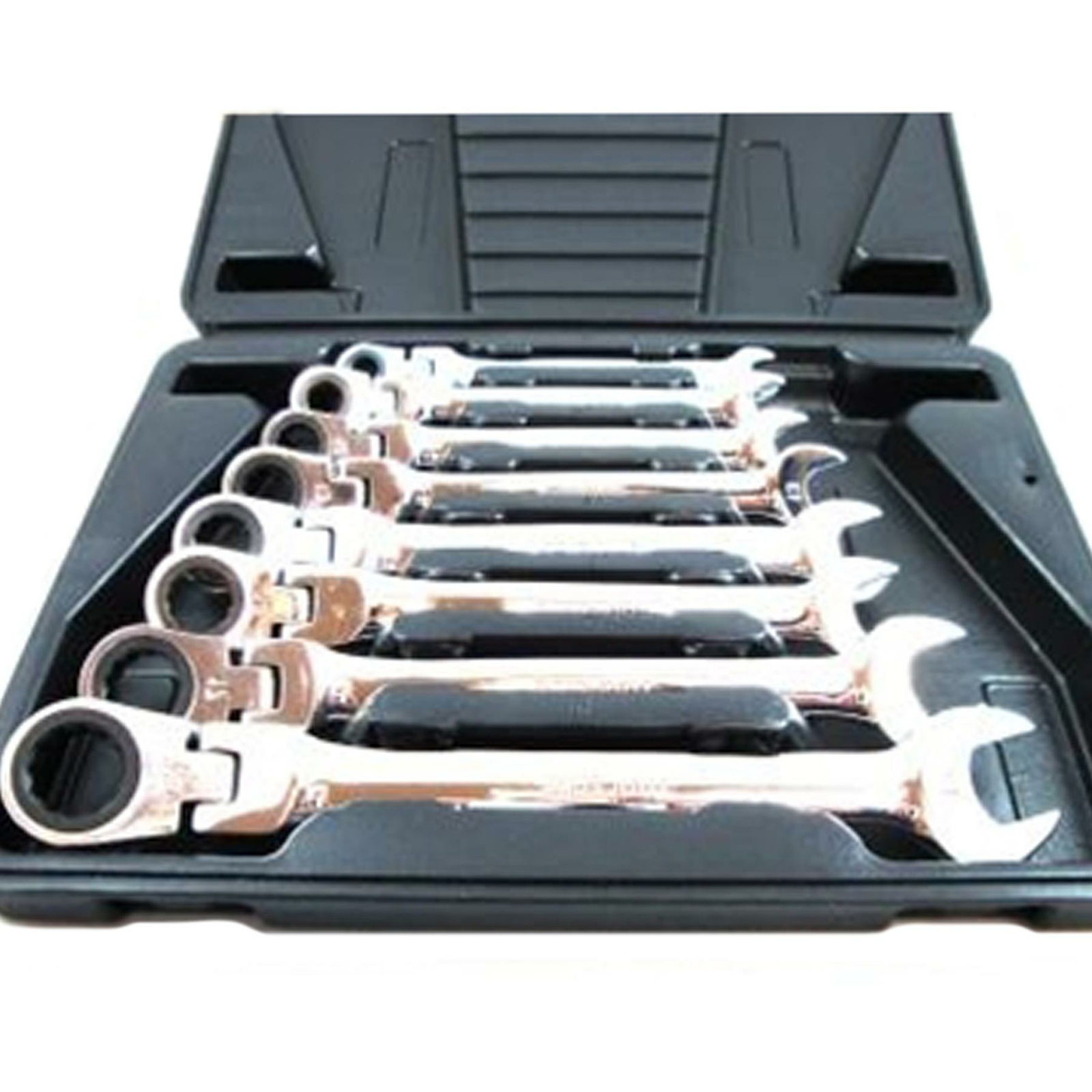 8pc Metric Ratchet Flexible Spanner Set 8-19mm Combination Flexi Wrench ...