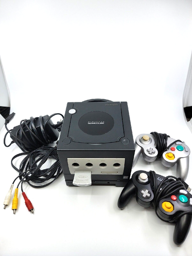 Nintendo Gamecube Jet Black DOL-101 Lot with Controllers and Gameboy ...