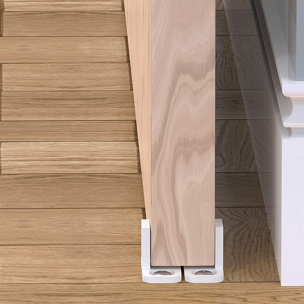 2Pcs Hardware Pocket Door Guide White Sliding Door Guides Floor Mount 4 ...