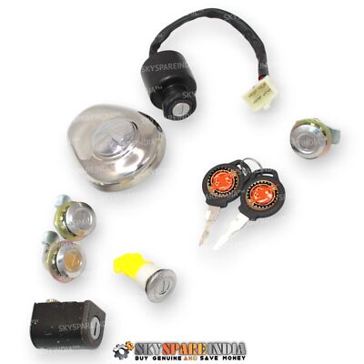 Complete Common Key Lock Set with Keys Compatible With Royal Enfield ...
