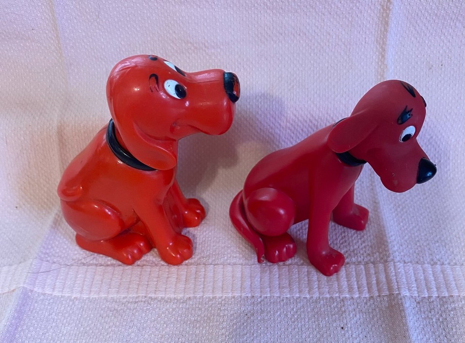 2 Clifford The Big Red Dog Plastic 1 Bobble Head 4" Figure Toy ...