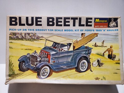 Monogram Blue Beetle Surfboard 1929 Ford Model A Truck 1:24 Plastic ...