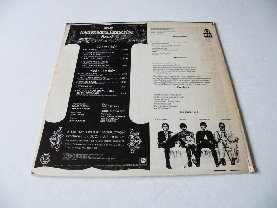 THE INTERNATIONAL SUBMARINE BAND 'SAFE AT HOME' LP US LHI 1970S REPRO ...