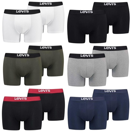 Levi ´S MEN'S Boxer Shorts, 2er Pack - Solid Basic Boxers Briefs Organic, Logobu | eBay