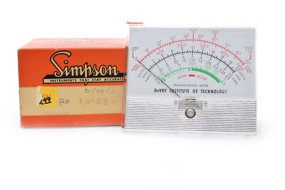 Vintage Simpson 1322 Replacement Transistorized Meter DeVRY Institute ...
