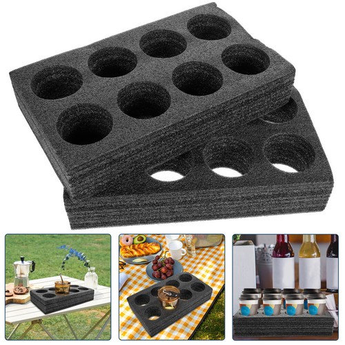 2x Beverage Take Out Fixing Tray Pearl Cotton Cup Holder Drinks Packing ...