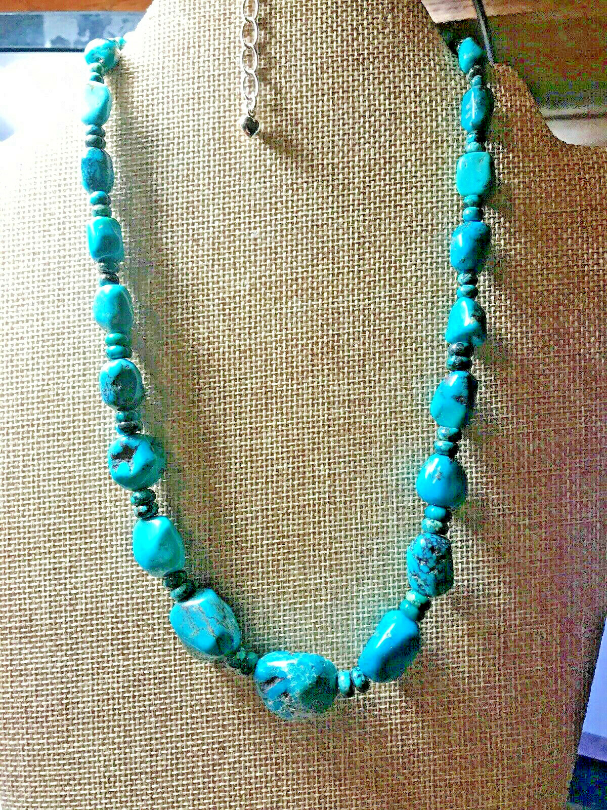 Jay King Iron Mountain Turquoise Nugget 18 " Sterling Silver Necklace ...