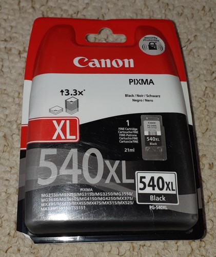 Canon Pixma 540XL Black Ink Cartridge PG-540XL New Sealed Original ...