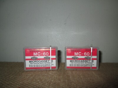 Lot Of 2 REALISTIC MC-60 Recordable 60 Min.Micro Cassette Tapes *New ...