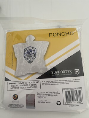 NRL Canterbury Bankstown Bulldogs Colour Logo Light Weight Poncho ...