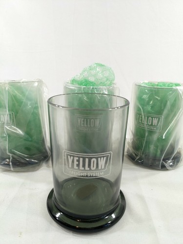 Lot of 4 Hal Reed Crystal Pedestal Glass Etched Yellow Freight Systems ...