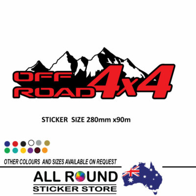 4x4 Off Road 4WD Sticker Decal with Mountain Design - Perfect for ...
