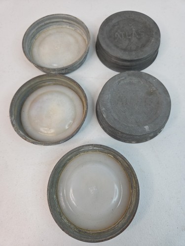 Vintage Quart Ball Atlas Canning Lids w/Porcelain Zinc Inserts Wide ...