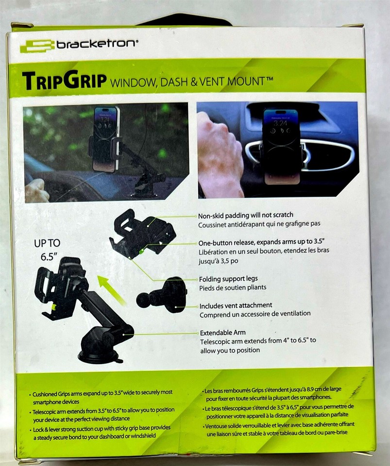 Bracketron - TripGrip Extendable Car Window/Dash/Vent Phone Mount ...