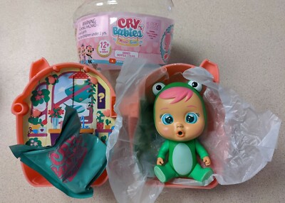 FIBI frog 🐸 Cry Babies Magic Tears Mini Doll Bottle House .. Opened but ...
