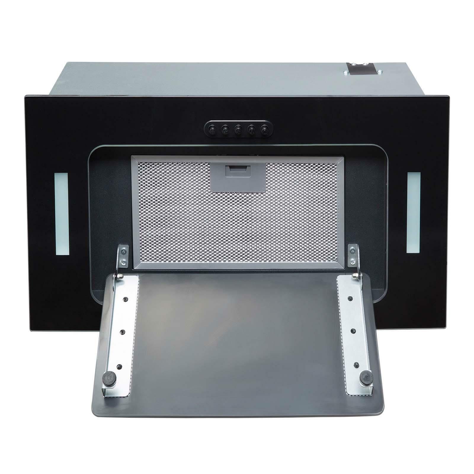 SIA UCG52BL 52cm Black Glass Built In Cupboard Cooker Hood Fan ...