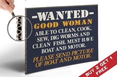 WANTED GOOD WOMAN Retro Sign POSTER 21x30cm Vintage Funny Hilarious ...