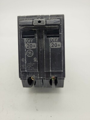 GE THQL2120 2 Pole 20 Amp 240V Plug In Molded Case Circuit Breaker | eBay
