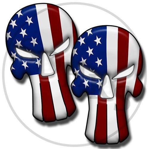 American Flag Skull Mask Red White Blue Set of 2 Decals | eBay