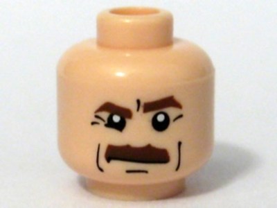 LEGO - Minifig, Head Moustache Brown Bushy, Brown Eyebrows - Light ...
