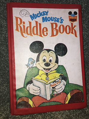 MICKEY MOUSE'S RIDDLE BOOK Vintage Book 1972 DISNEY WONDERFUL WORLD OF ...