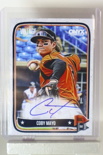 COBY MAYO 2024 ONYX VINTAGE ON CARD RC ROOKIE AUTO BALTIMORE ORIOLES | eBay