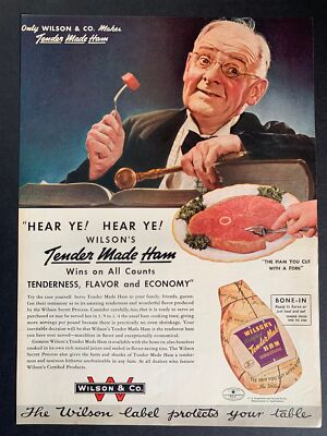 Vintage 1937 Wilson & Co. Ham Ad | eBay