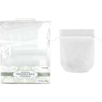White Organza Drawstring Favour Lolly Gift Bags 12 Wedding Bomboniere ...